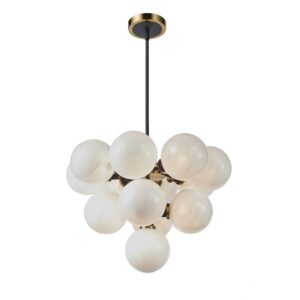 BLACK AND BRUSHED BRASS CHANDELIER - GEM AC11872SW